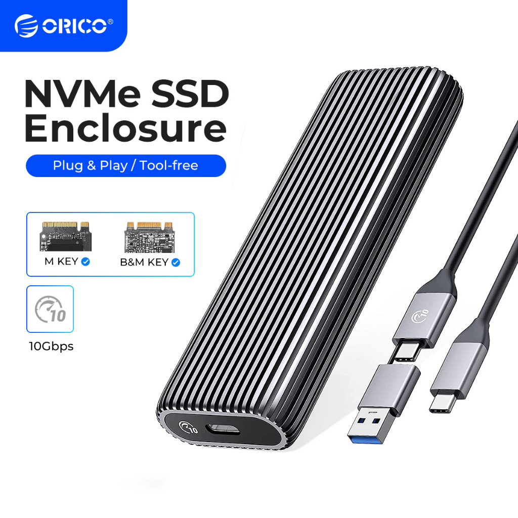 ORICO M2 NVMe SSD Enclosure 10Gbps PCIe Type C M.2 SSD Case Free Tool ...