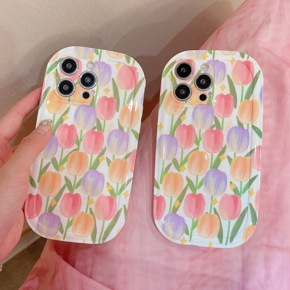 Fashion Graffiti Oil Painting Fashion Flower Tulip Phone Case for ...
