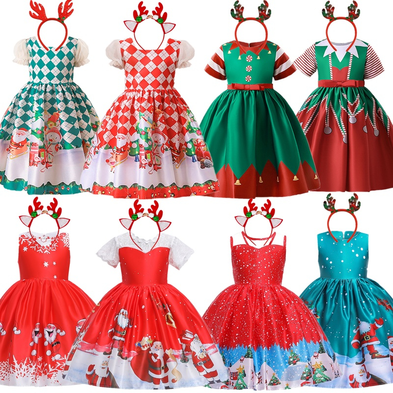 WFRV Baby Girl Dress Kids Dresses for Girls Christmas Clothing Santa ...