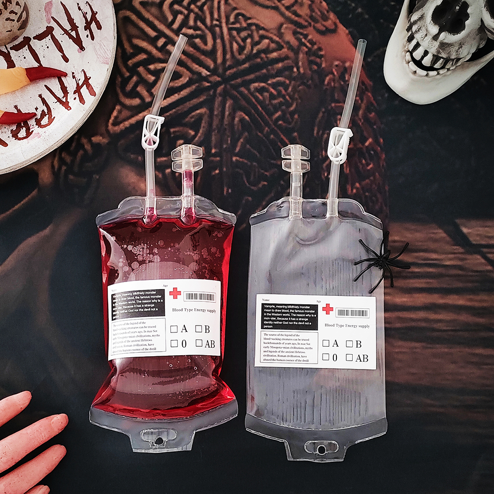 1pcs 400ml Halloween Theme PVC Scary Blood Bags for Cosplay Prop Horror ...
