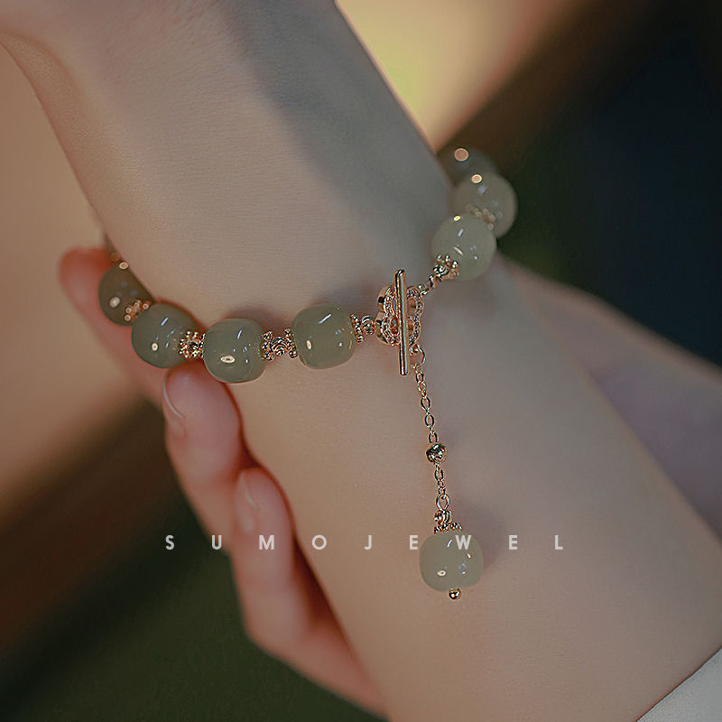 Exquisite Jade Peanut Bracelet Lucky Laurel Rabbit Crystal Handchain ...