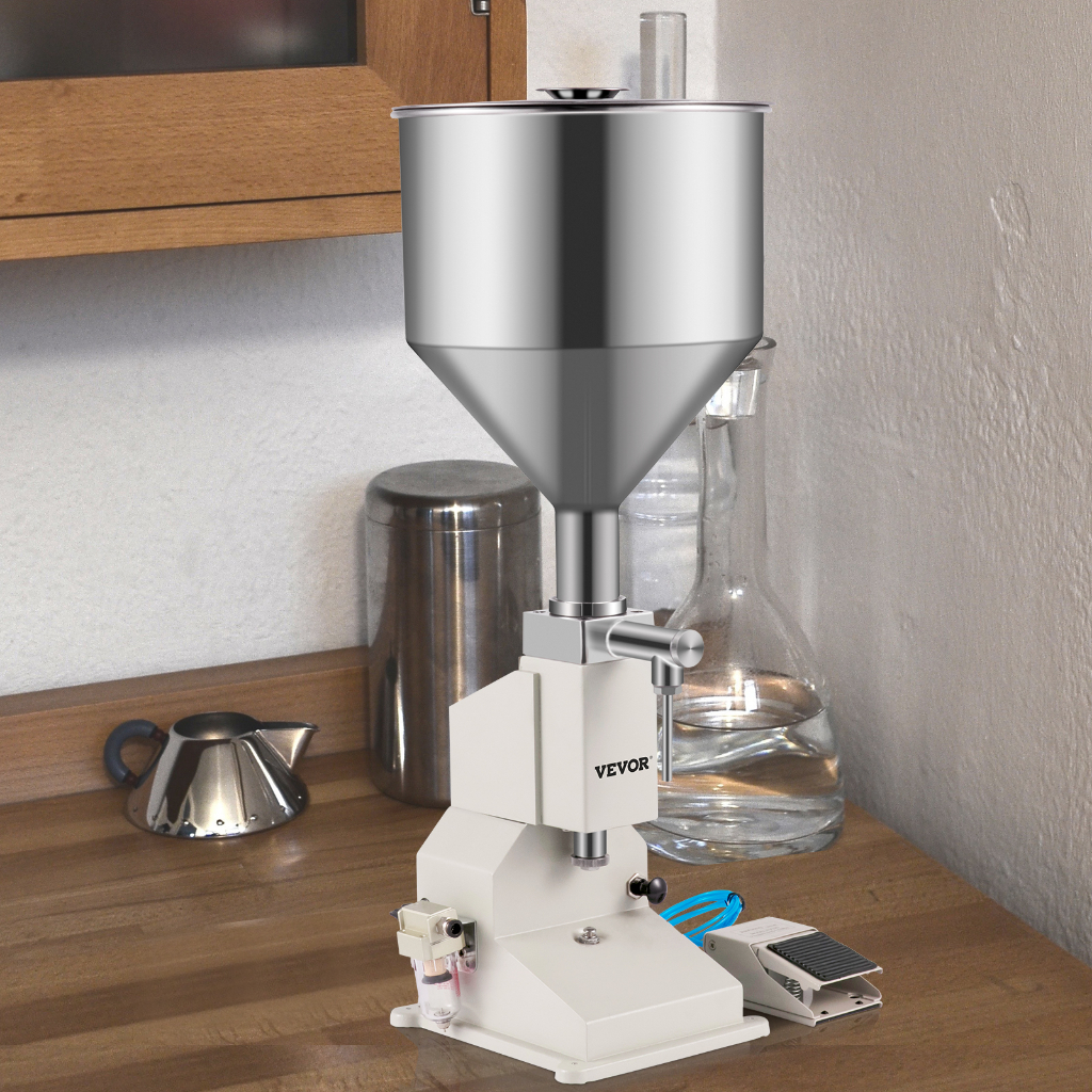 VEVOR A02 Pneumatic Paste Liquid Filling Machine, 5-50ml Bottle Filler ...