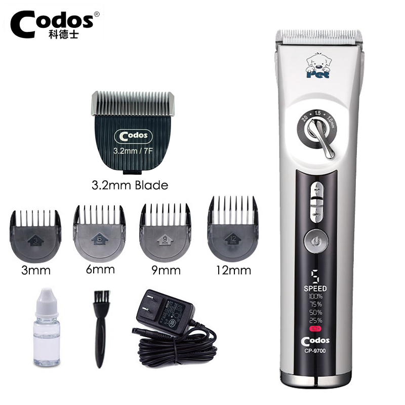 Codos CP9700 Dog Hair Clipper Rechargeable Pet Trimmer 5 Speeds Dog ...