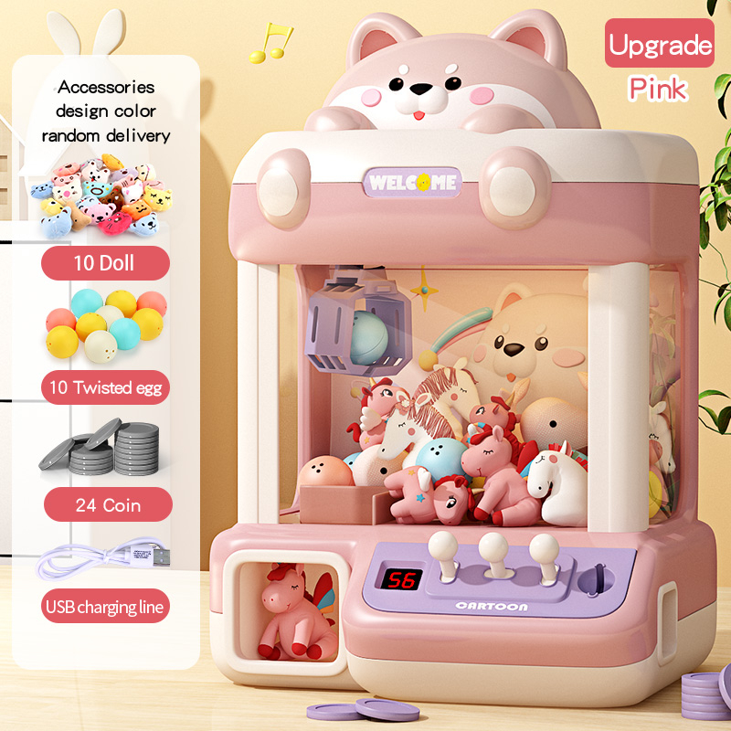 [Qilemeng] Large Claw Machine Children Mini Doll Machine Toy Claw Doll ...