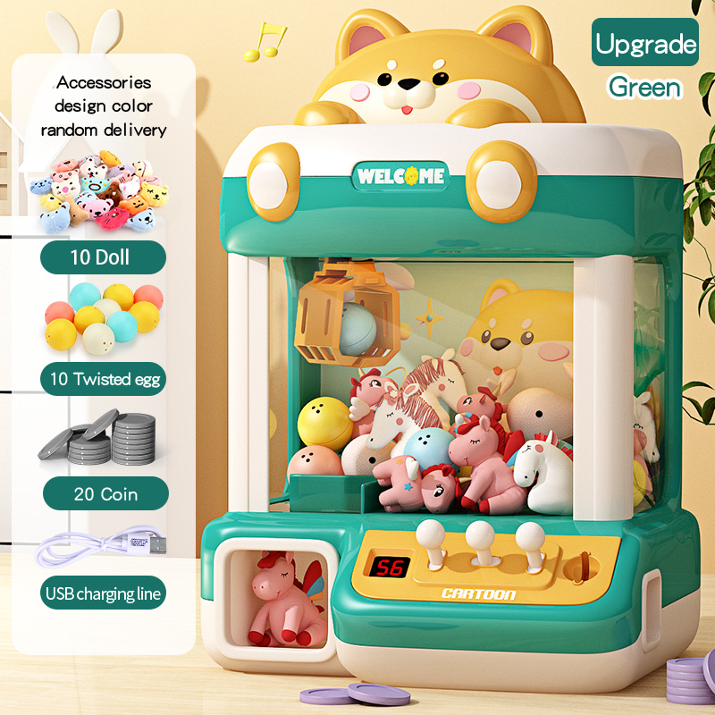 [Qilemeng] Large Claw Machine Children Mini Doll Machine Toy Claw Doll ...