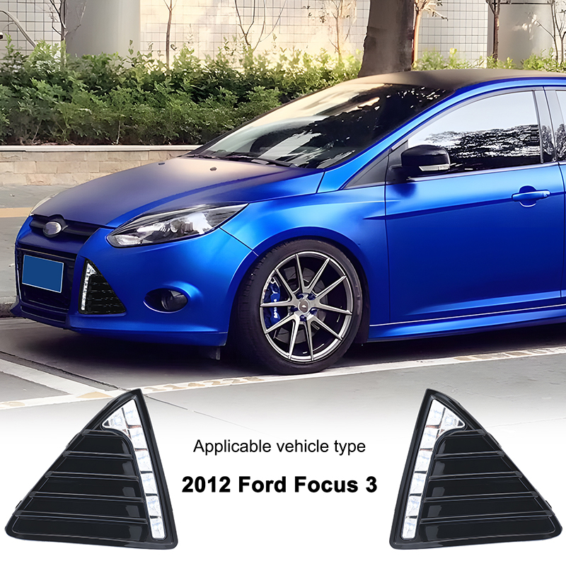 Pair Of 7 LED Daytime Running Lights Fog Lamp DRL Lamps for Ford Focus ...