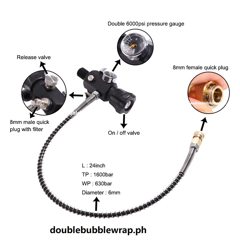 PCP Adapter Regulator Cylinder Refill Supply Valve Paintball Fittings ...