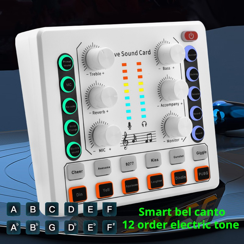 M8 Sound Card Wireless Bluetooth External Mixer Audio Digital Mixer ...