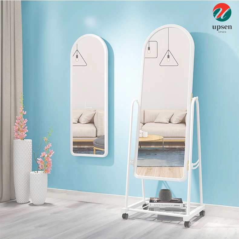 UPSEN 160CM Full Body Mirror Standing Mirror with Wheel and Adjustable ...