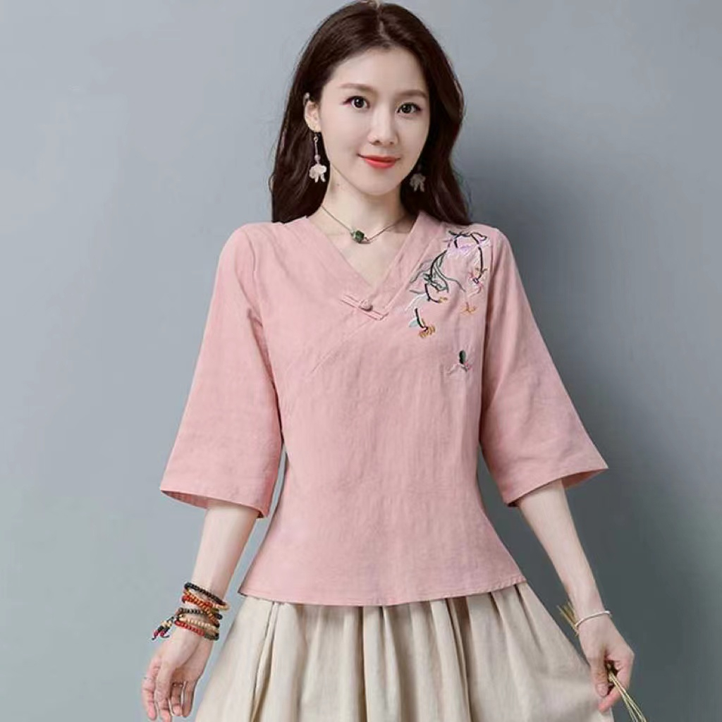 Retro Chinese style women's clothing, improved Tang style slanted ...