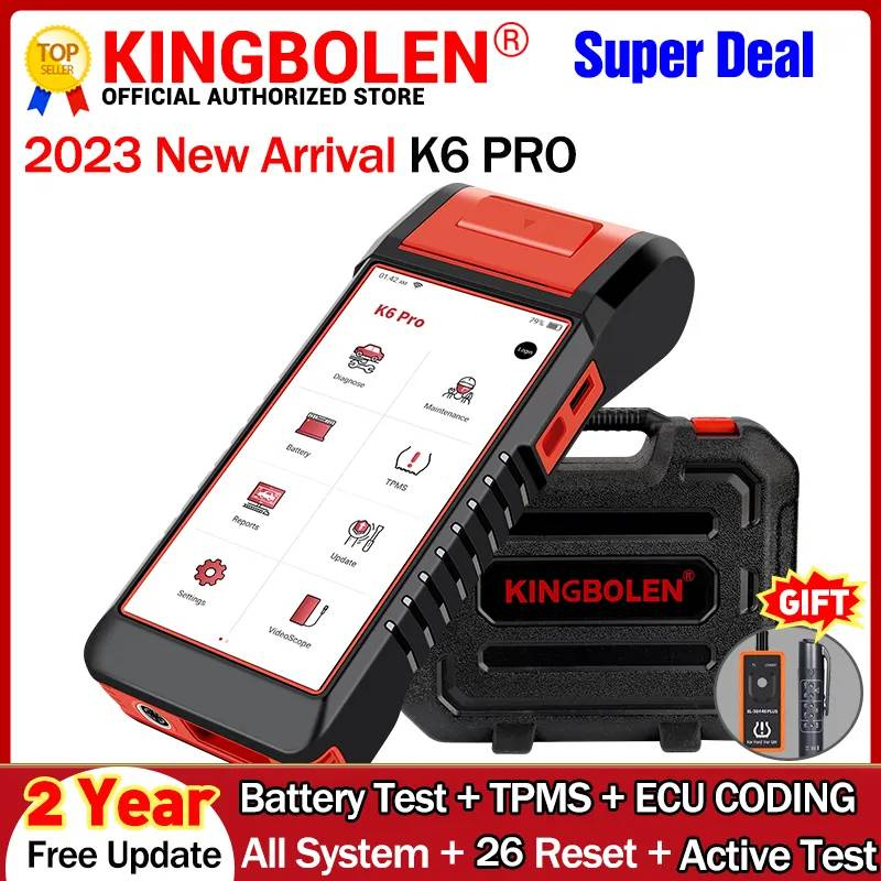 KINGBOLEN K6 PRO All system Auto Diagnostic tool tpms program Battery ...