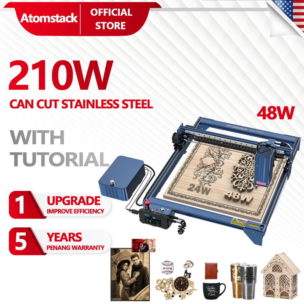 Atomstack A40 Pro Laser Engraver Engraving Cutting Machine With F30 Pro Air Assist Kit Diy For ...