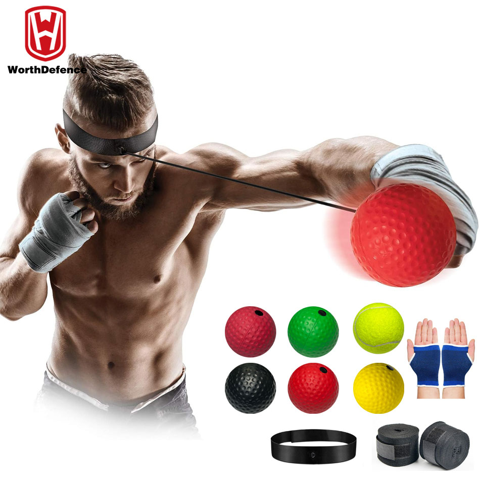 Worthdefence Kick Boxing Reflex Ball with Head Band Fighting Speed ...