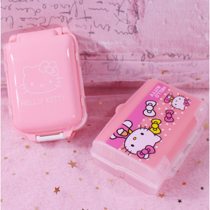 6 Slots Hello Kitty Pill Box for One Week Pill Organizer Portable ...