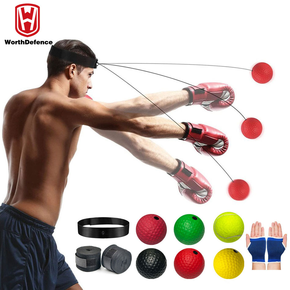 Worthdefence Kick Boxing Reflex Ball Head Band Fighting Speed Training ...