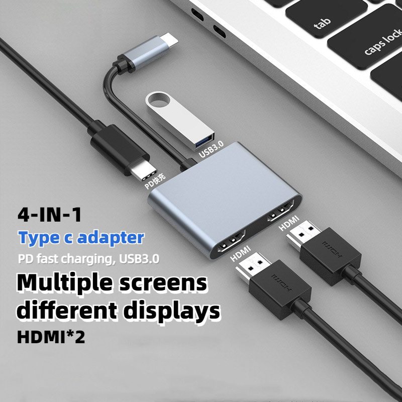 Type C Converter | Type-C to USB HDMI Adapter HDMI Multi Screen ...