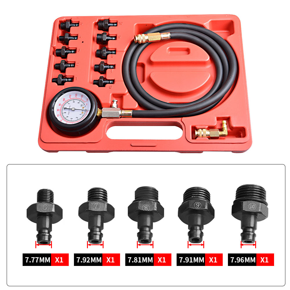 12 piece Engine Oil Pressure Test Kit Tester Car Garage Tool Low Oil ...