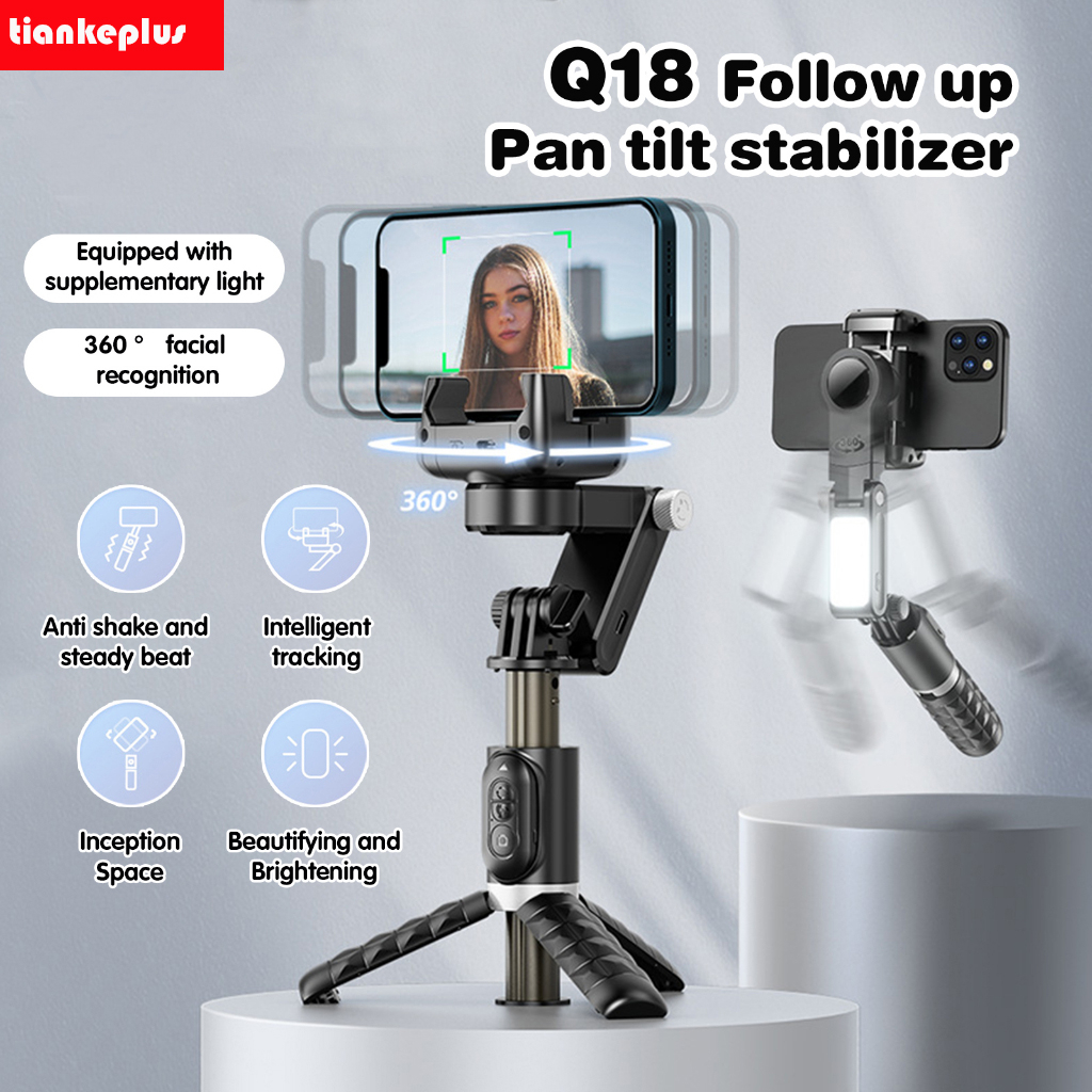 Tiankeplus Q18 5 In 1 Phone Stabilizer With Wireless Remote & Fill Light | Shopee Malaysia