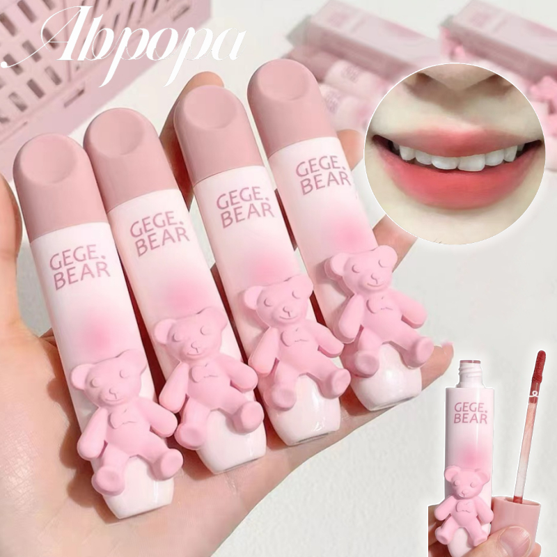 Abpopa Gege bear Light and Long-lasting Air Mist Matte Lip Glaze 6 Colors | Shopee Malaysia