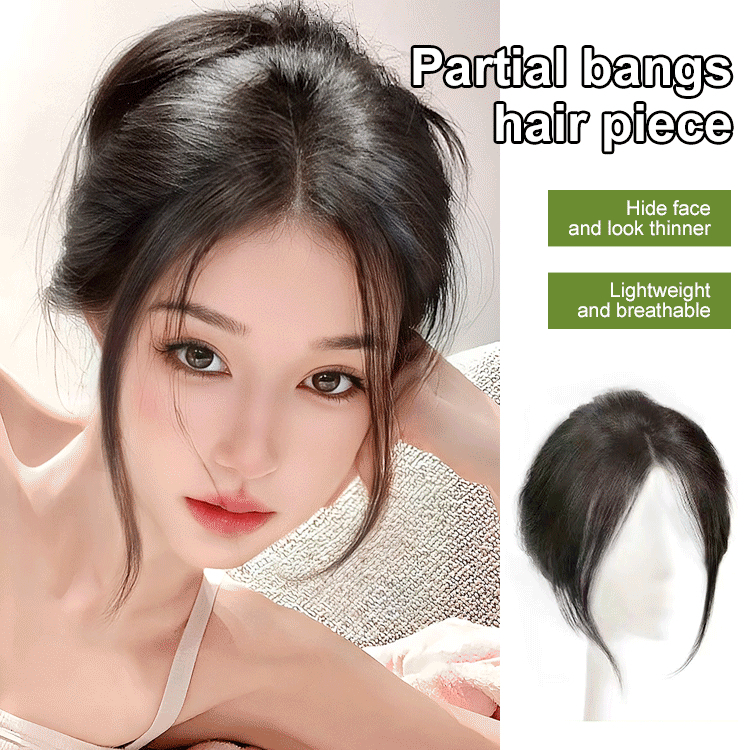 Partial Bangs Hair Piece Hair Replacement Middle Parted Figure Eight ...