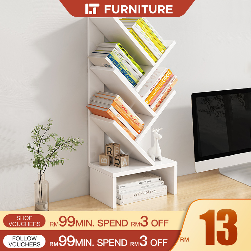 Rak buku Tree Shape Book Rack TableTop Rack 3 Tier/5 Tier Book Rack ...