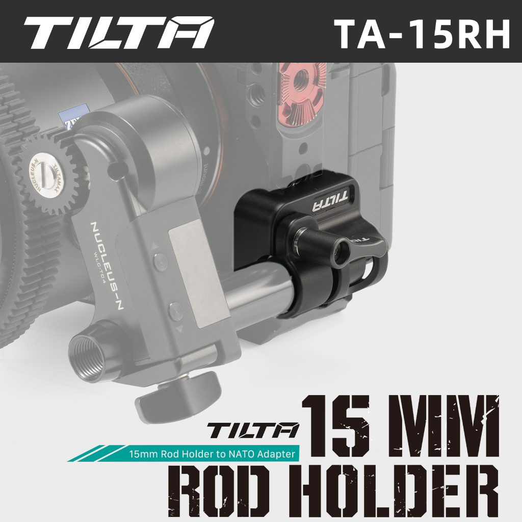 TILTA TA-15RH 15mm Rod Holder to 1/4"-20 Adapter Front Mounted & Side ...