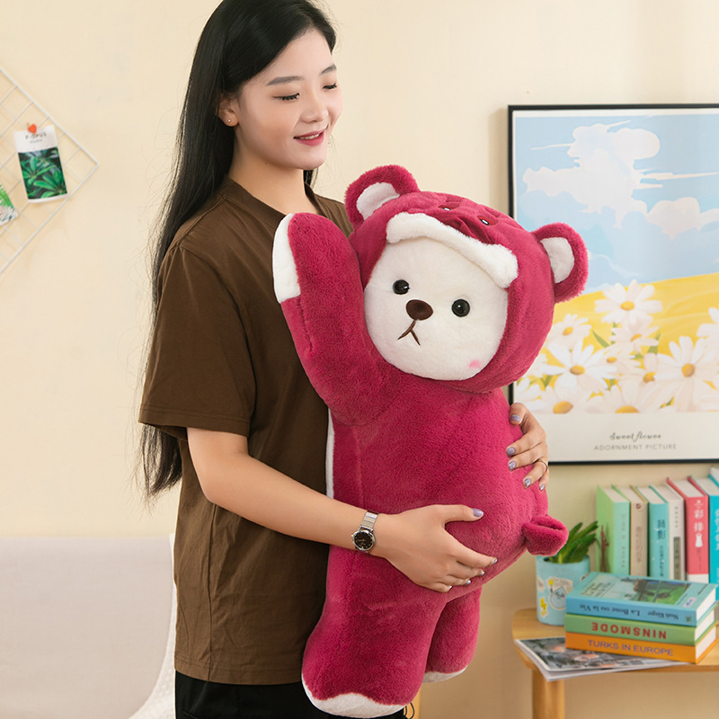 cartoon cute Lotso Teddy Tales Bear pillow plush doll Strawberry bear ...