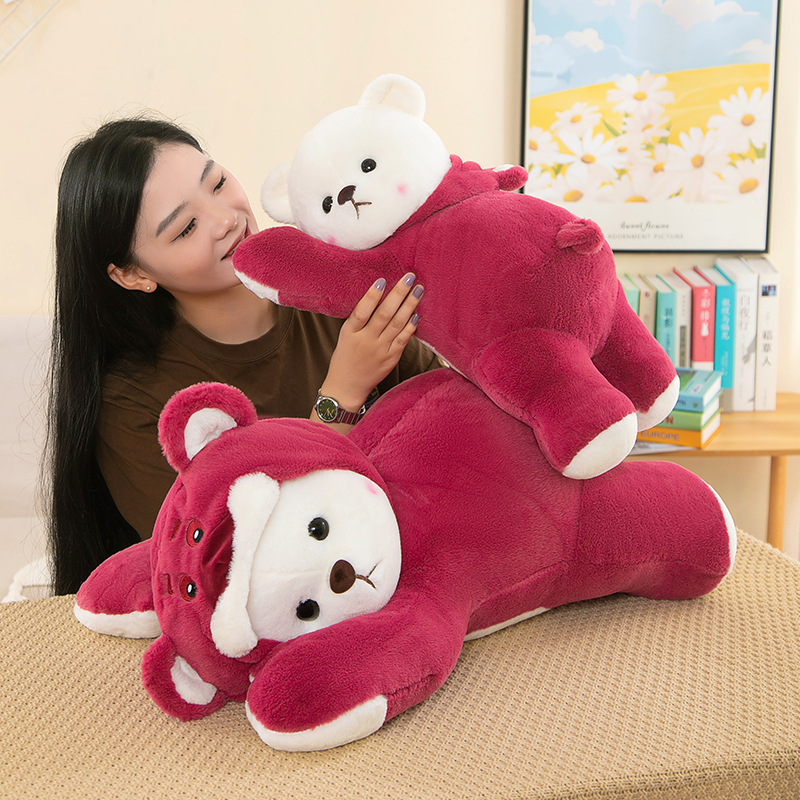 cartoon cute Lotso Teddy Tales Bear pillow plush doll Strawberry bear ...