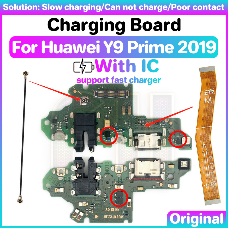 USB Charging charger port board for Huawei y9 prime 2019 original Mainboard Flex Wifi Signal ...