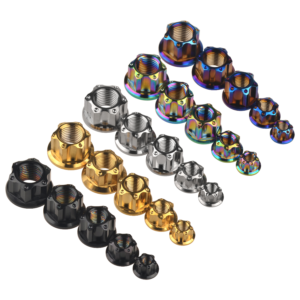 Wanyifa Titanium Gr5 CNC Nut M6 M8 M10 M12 M14 M16 CNC Nut Front Wheel ...