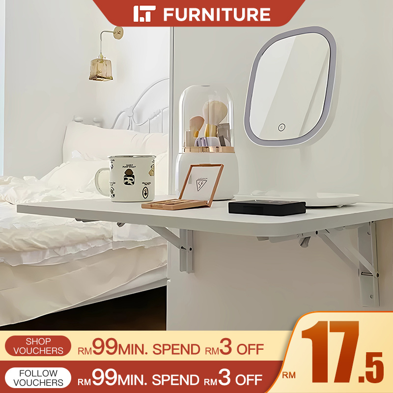 Dressing Table Foldable Table Floating Table/Meja Lekat Dinding ...