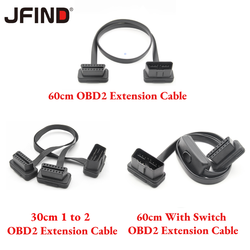 1 to 2 30 60cm 16Pin Male to Female Flat Extension Cable With Switch ...