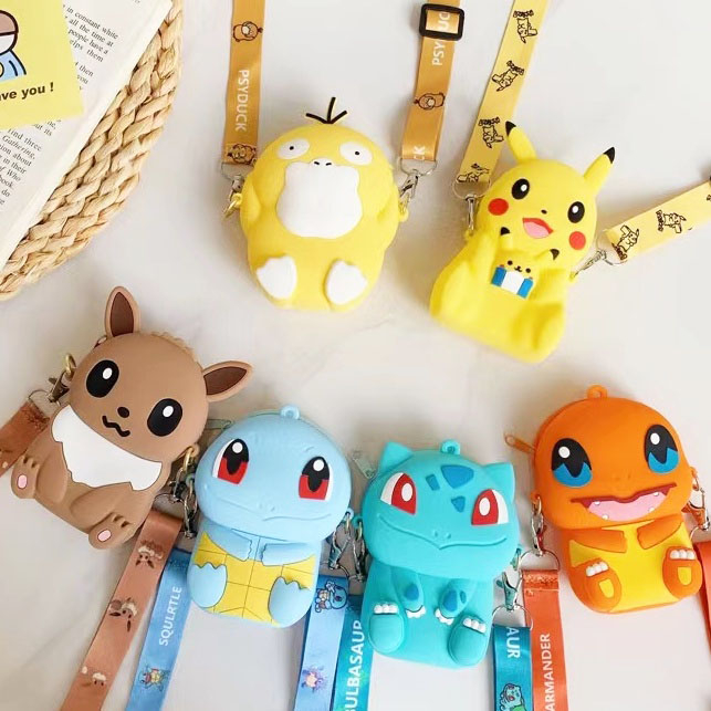 8Styles Pokemon Silicone Coin Purse Pikachu Charmander Cute Storage ...