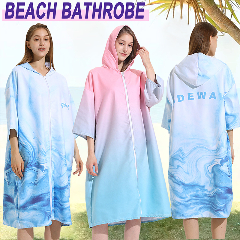 Surf Poncho Changing Towel Quick-Dry Hood Microfiber Beach Blanket Bath ...