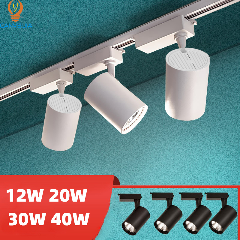 Led Track Light Spotlights 12W 20W 30W 40W COB Track Lamp Lights 220V ...