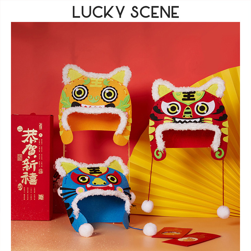 Traditional Chinese Festival Gift Tiger Hat HandCraft DIY Children Toys ...