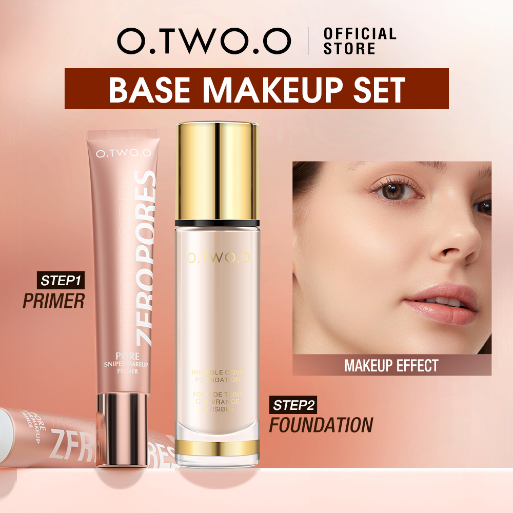 O.TWO.O Primer And Foundation Full Cover Makeup Set Perfect Face Base ...