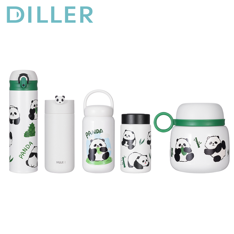 Diller Vacuum Flask Panda Cute Thermos 316 Stainless Steel Drinking ...