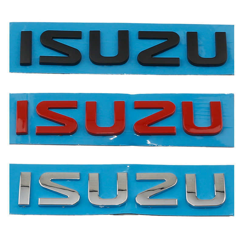 【ISUZU】1 x ABS Chrome/Black/Red ISUZU Logo Letter Car Side Rear Trunk ...