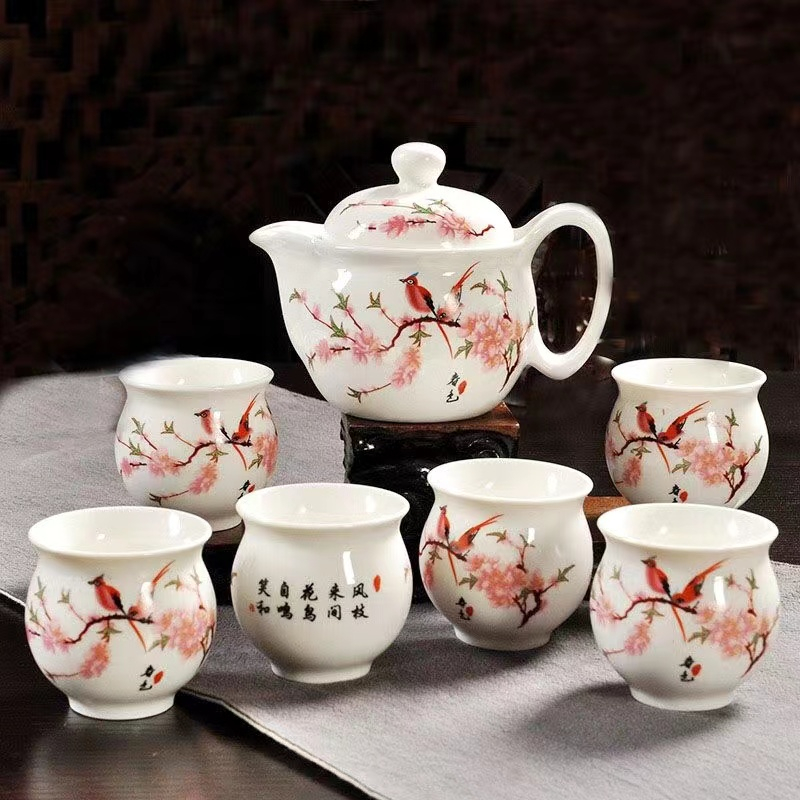 #Ceramic Tea sets陶瓷双层茶具套装#Chinese Ceramic Tea Sets Double-Layer Heat ...