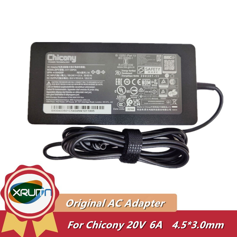 Genuine Chicony AC Power Adapter 20V 6A 120W A17-120P2A A12A055P for ...