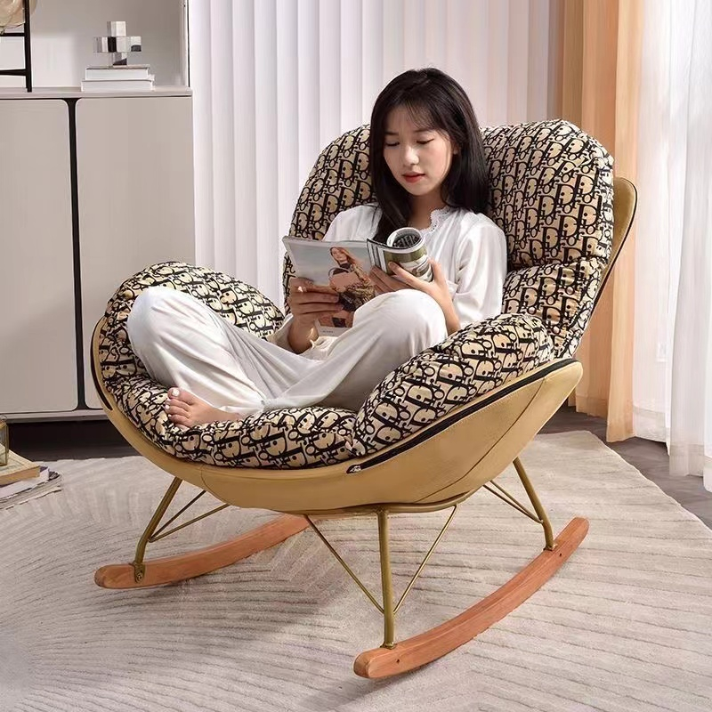 Nordic Rocking Chair Lazy Sofa Reclining Chair Influencer Nap Balcony ...