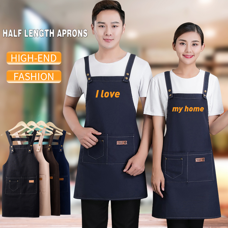 Kitchen Apron Canvas Waterproof Apron Milk Tea Coffee Shop Baking ...