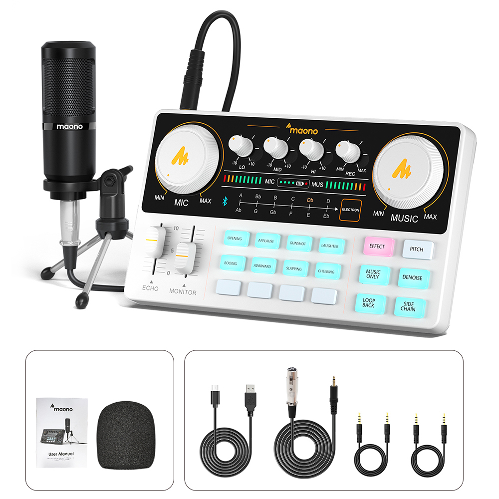 Maono AM200-S1 Pengadun Antara Muka Audio Kad Bunyi Profesional dengan ...
