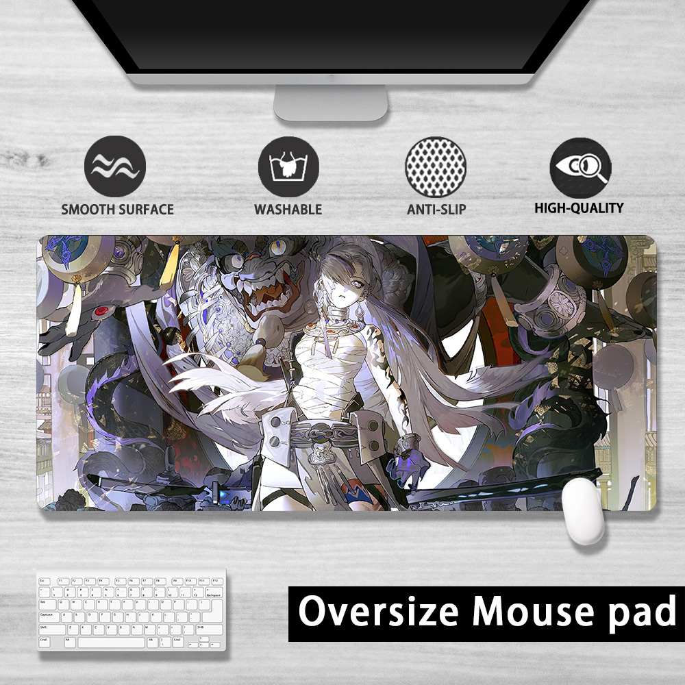 Gray Raven Mouse pad | Extended Gaming Mousepad | Waterproof Non-Slip ...