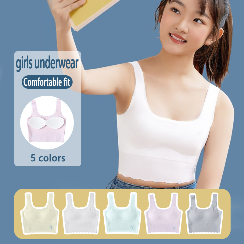 Developmental Period Student Girl Underwear Seamless Ice Silk Anti-Bump ...