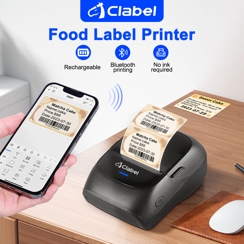 CLABEL 221B Label Printer Portable Label Sticker Printer Bluetooth ...