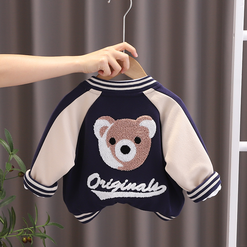 New Spring Autumn Baby Boys Girls Coats Toddler Infant Embroidered bear Casual Sport Jacket ...