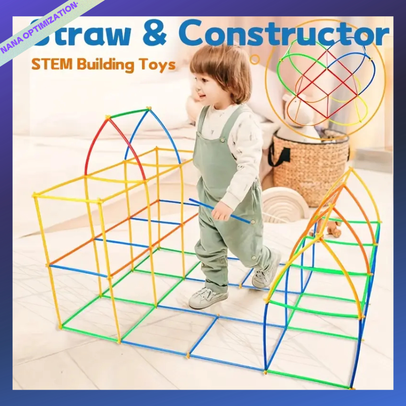 Children's DIY Plug-in Puzzle, Fun Soft Straw Magic Smart Stick ...