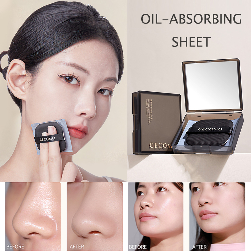 100pcs Oil-absorbing Sheet With HD Mirror Portable Facial Oil Suction ...
